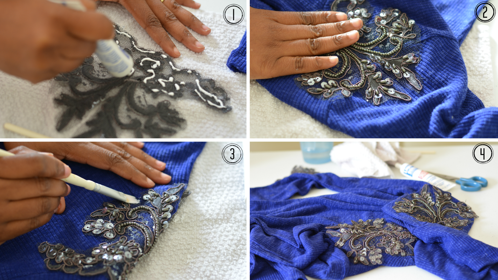 DIY No-Sew Sequin Epaulets | Thriftanista in the City