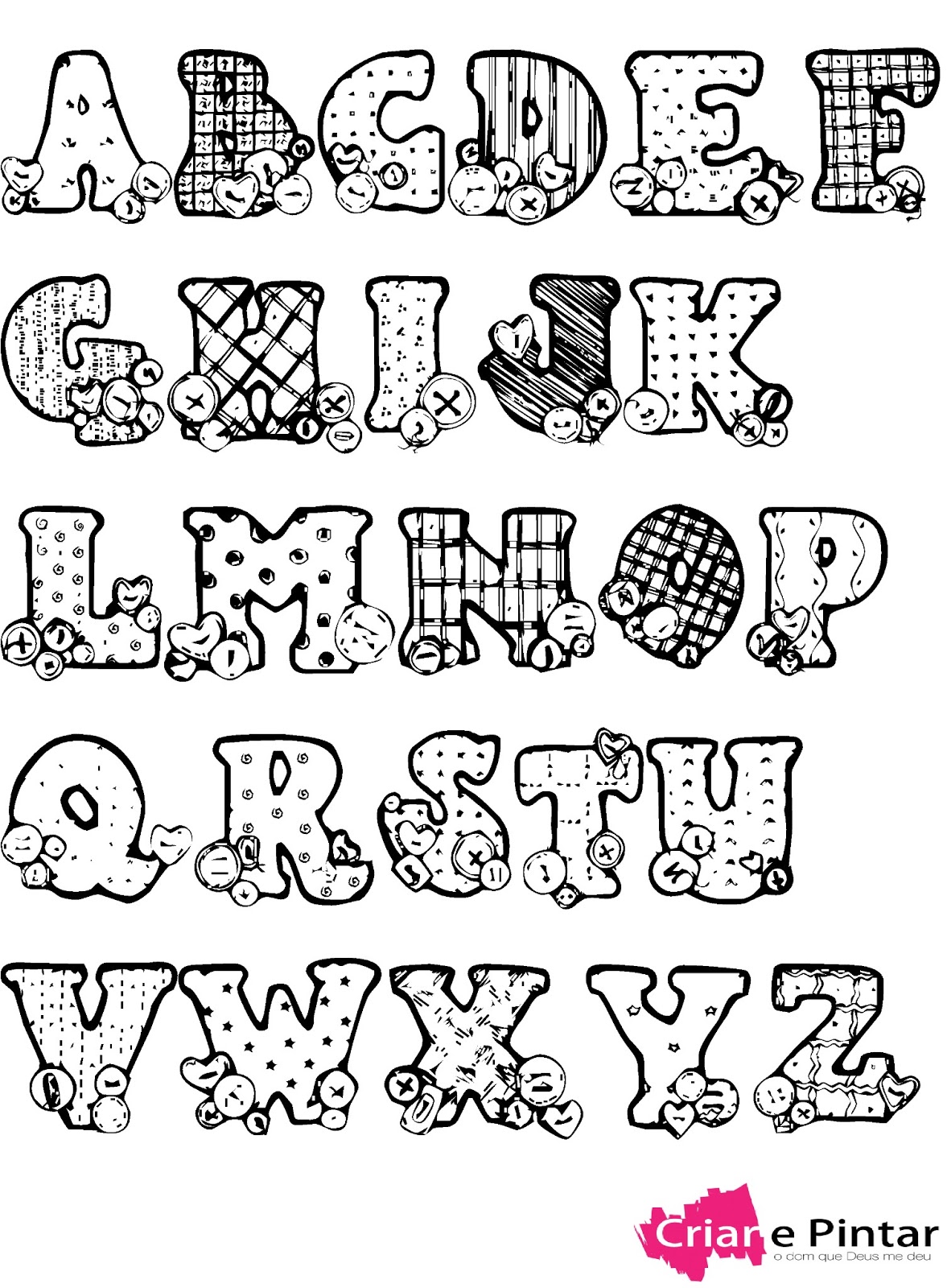 Criar e Pintar o dom que Deus me deu!: Letras muitas letras para pintar ...