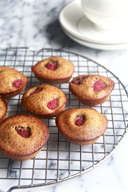 Crumbs and Cookies: pistachio and raspberry financiers.