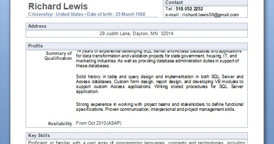 Access Developer Sample Resume Format in Word Free Download