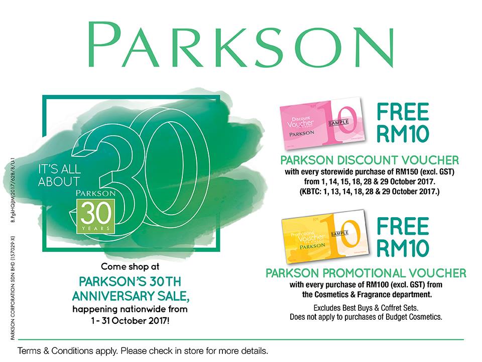 Parkson 30周年大大大减价！服装、鞋子、包包、化妆品、香水、宝宝用品等等统统大减价！ - Leesharing