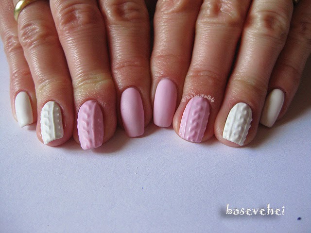 baseveheinails: Manicure Hybrydowy - 3D Cable Knit Sweater - Sweterek ...