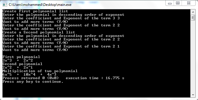 Programmers Area: C++ program to multiply two polynomials