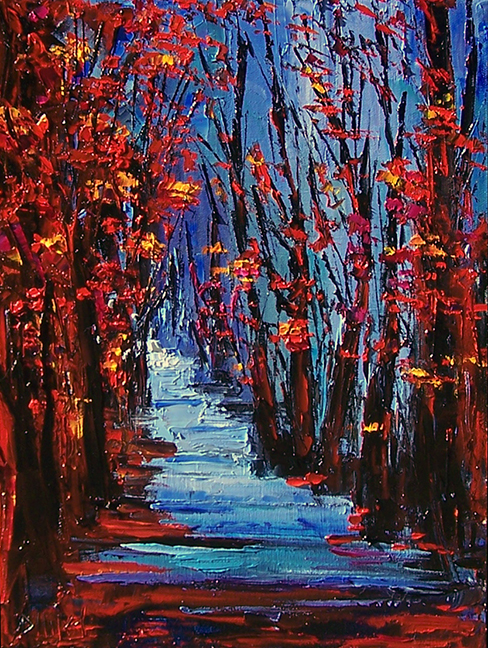Debra Hurd Original Paintings AND Jazz Art: Autumn trees landscape ...