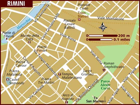 Mappa della Città di Provincia Regionale Italia: Mappa Regione Rimini