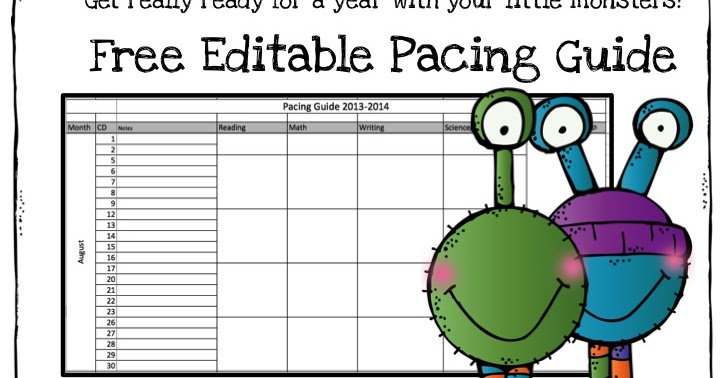 Freebielicious: Free Editable Pacing Guide