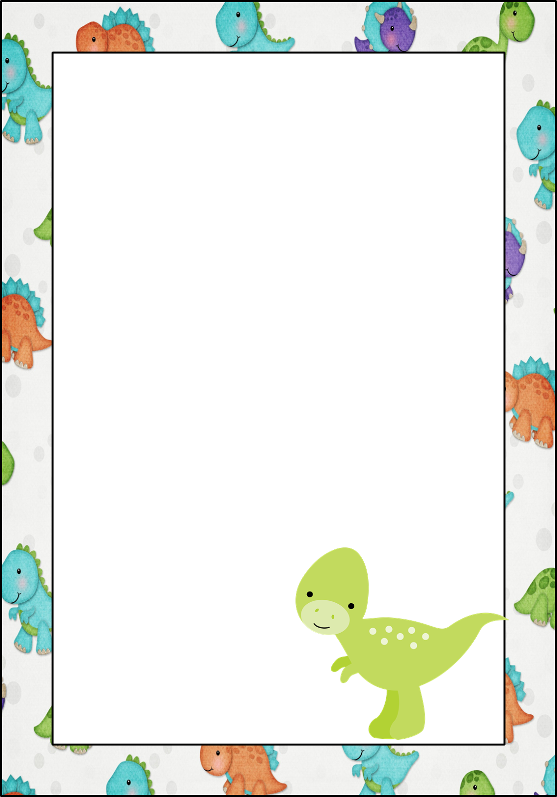 Dinosaur Babies: Free Printable Frames, Invitations, Cards or Labels ...