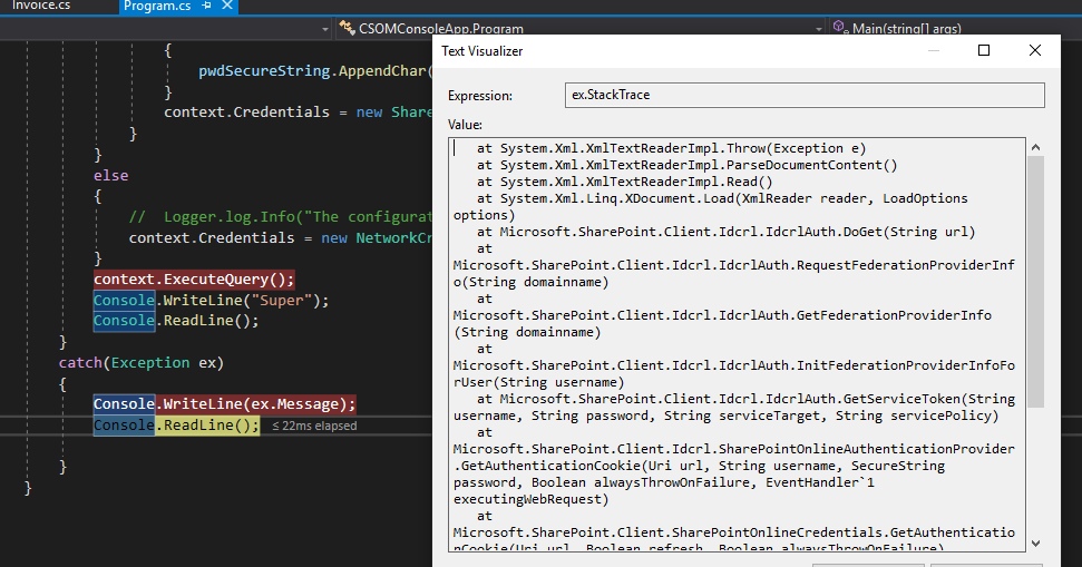 Purnas More Sharepoints Root Element Missing When Connecting To Sharepoint Online Via Csom