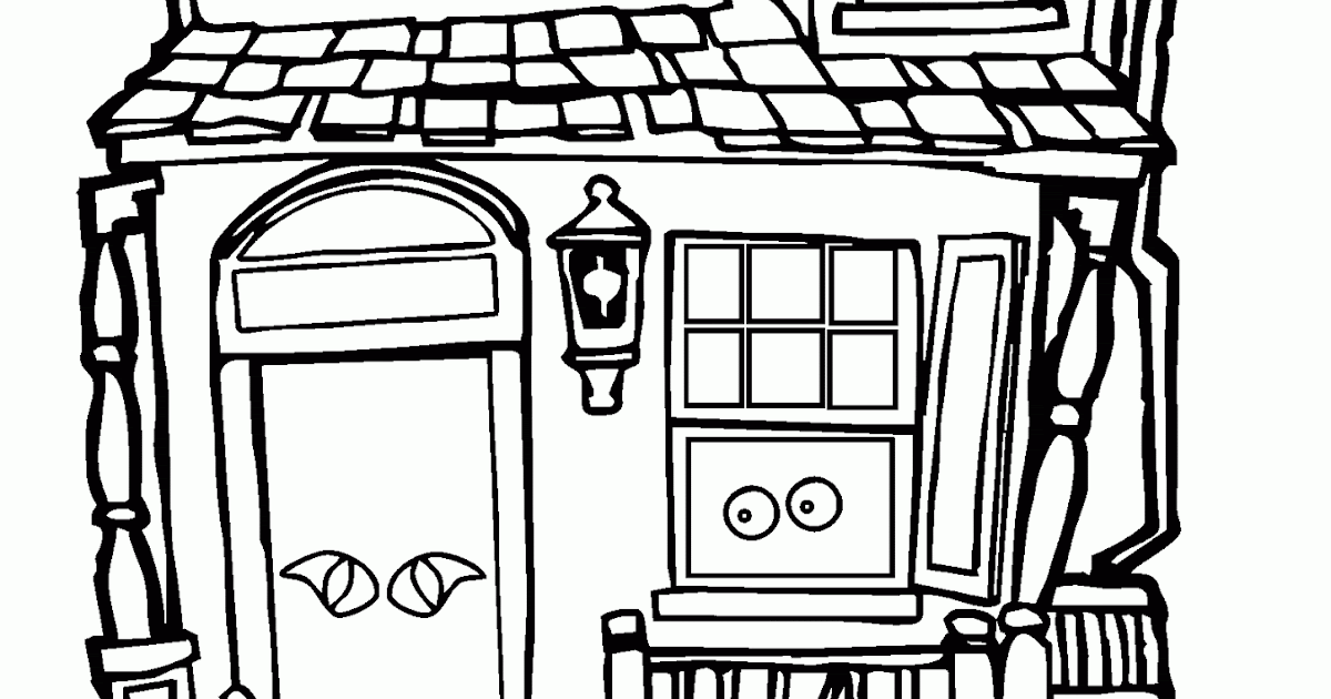 Gambar Mewarnai Rumah Hantu, Serem!!! - Contoh Anak PAUD