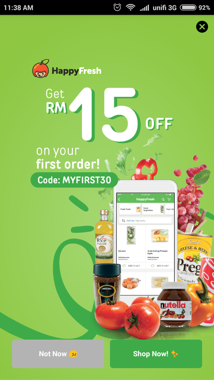 Cerita Pengguna (CP): Promo Kod HappyFresh