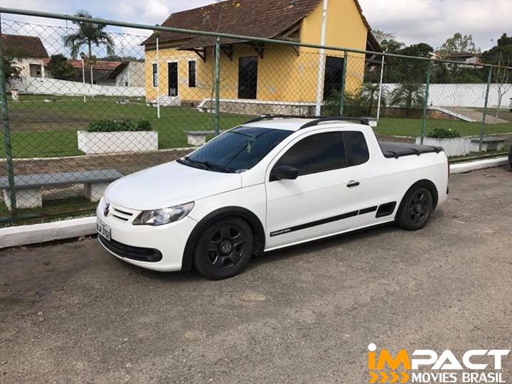 Saveiro G5 Trooper rebaixada com rodas aro 15 fixa - Impact-Movies Brasil