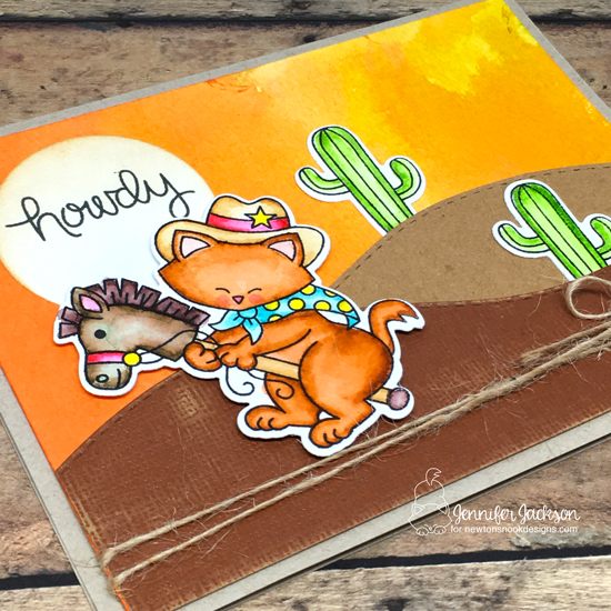 Newton's Nook Designs: Howdy! Cowboy Kitty card by Jennifer Jackson