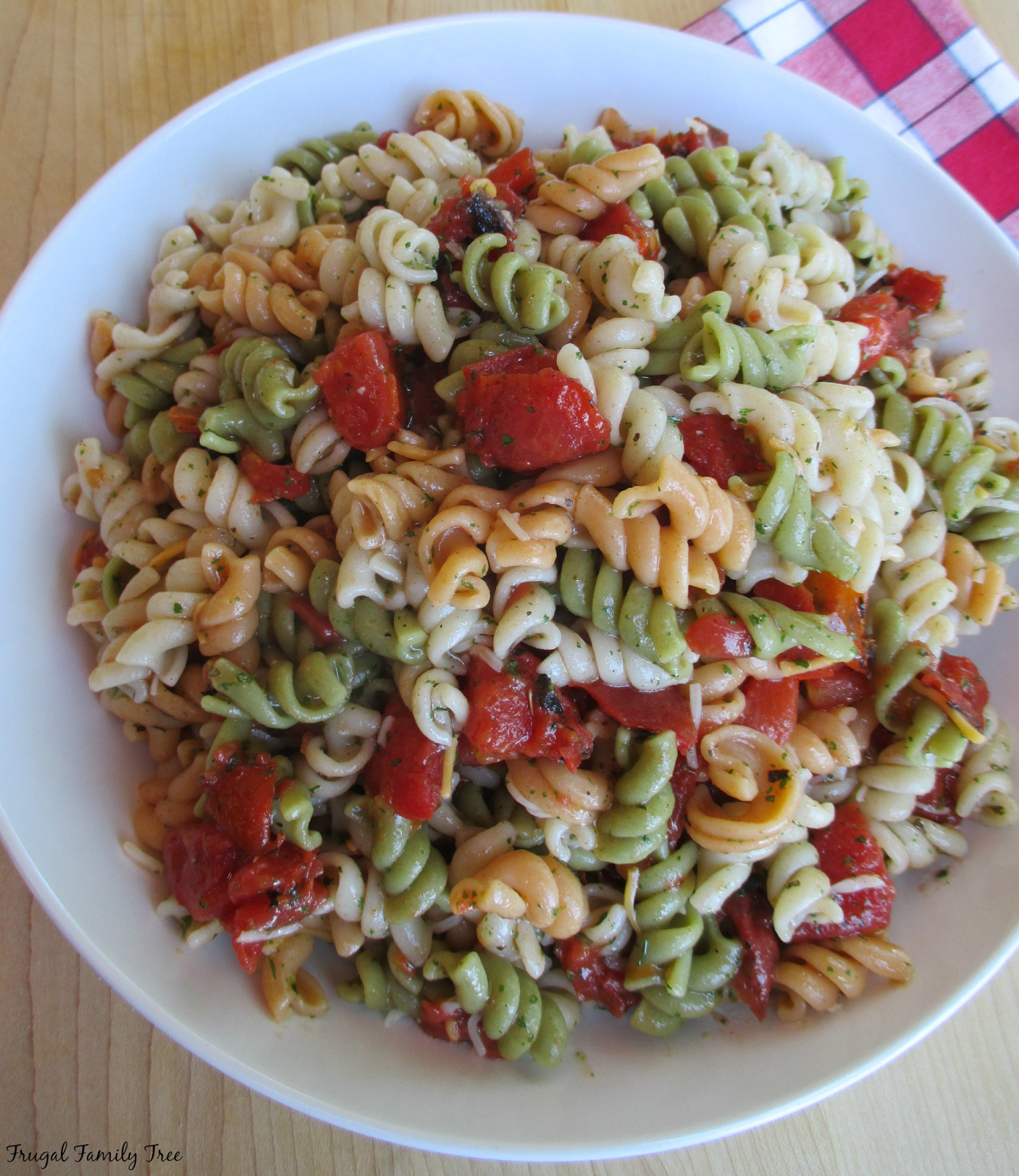 Slow Roasted Tomato Pasta Salad Recipe | Frugal Family Tree