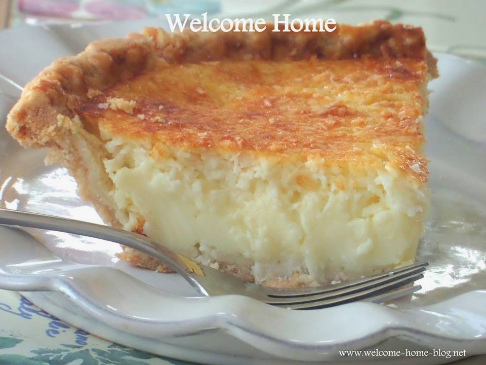 Welcome Home Blog: Mom's Coconut Custard Pie
