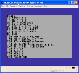 DHOB (IU5SGN): Mandelbrot in Simons Basic (Commodore 64)
