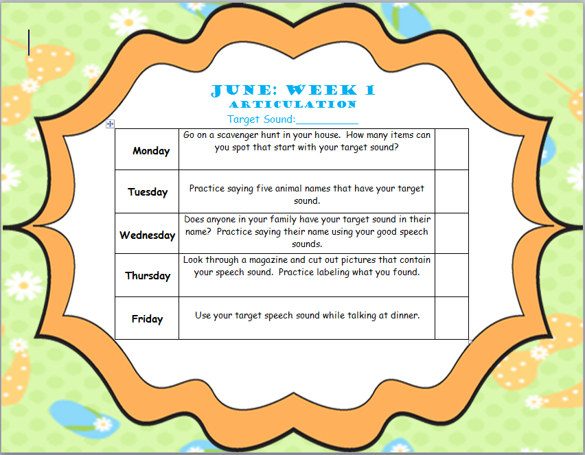 The Talking Owls: Summer Articulation Home Program FREEBIE!