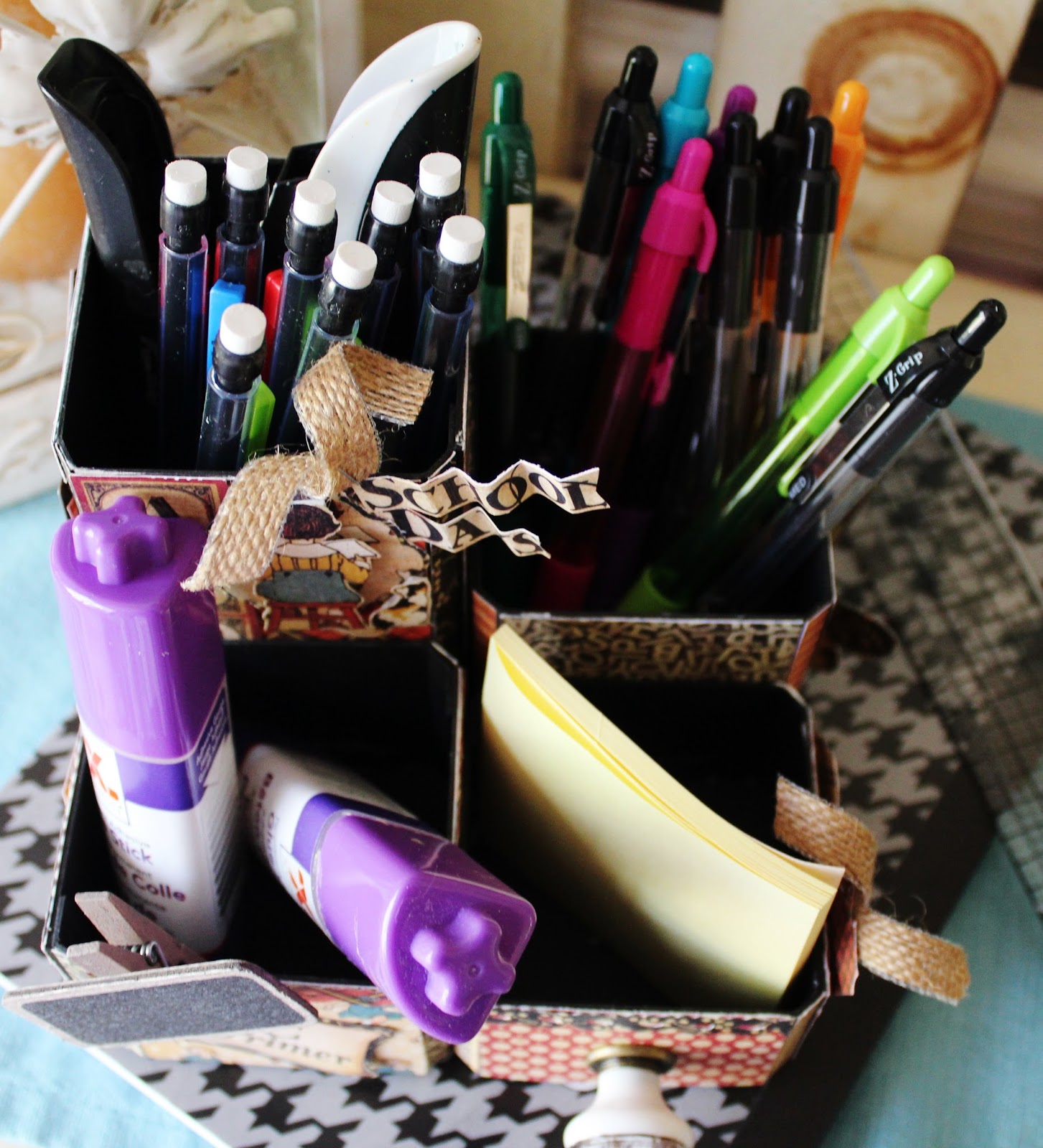 Pam Bray Designs: A Girl with Flair: Desktop School Organizer with ...