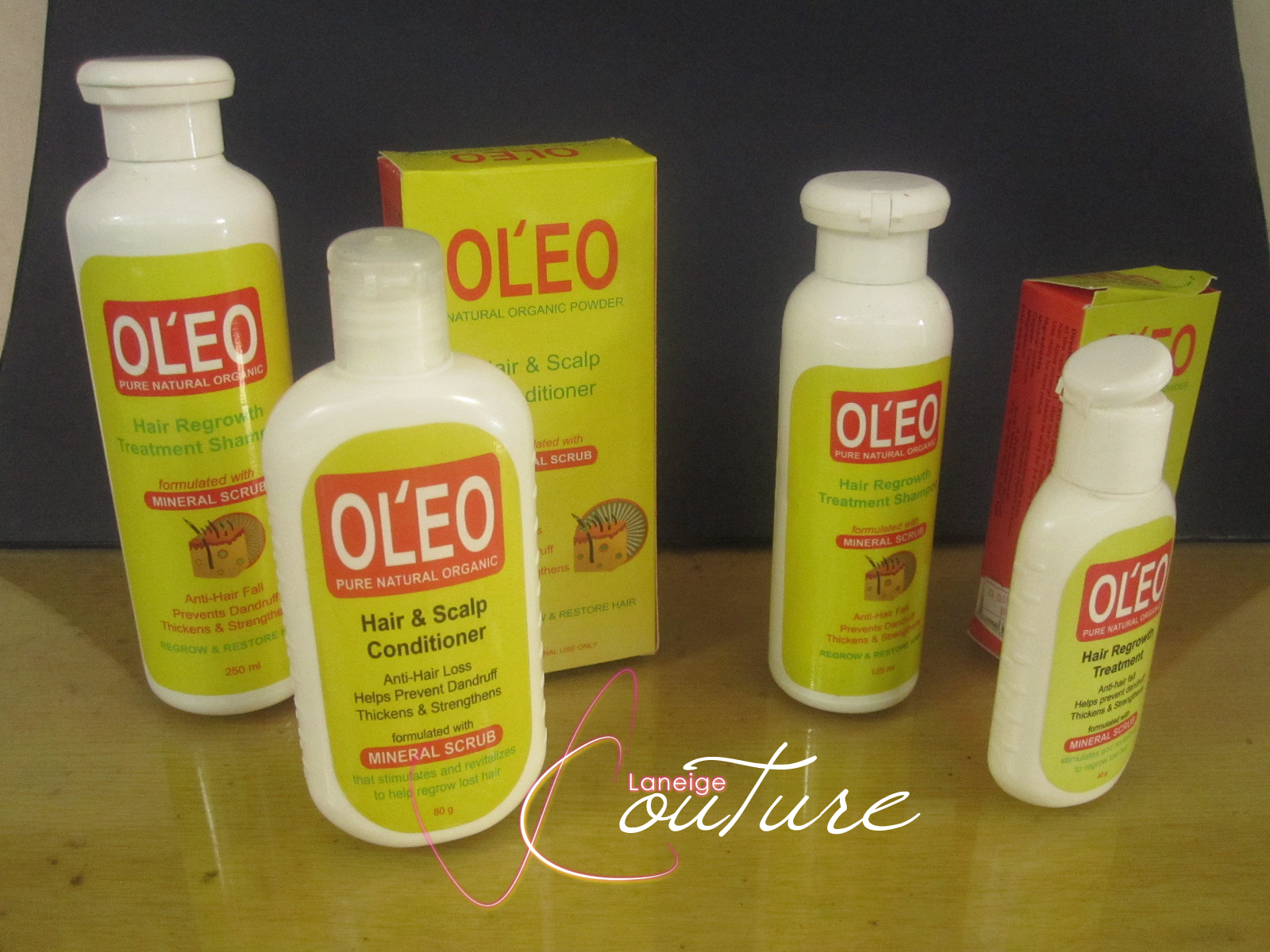 laneigecouture: Ol'eo Hair regrowth Shampoo and Conditioner review