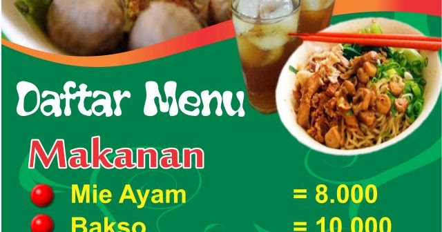 Contoh Daftar Menu Bakso - Resep Kataji