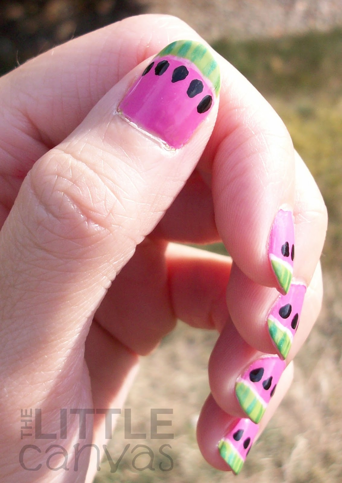 Watermelon Nail Art - The Little Canvas