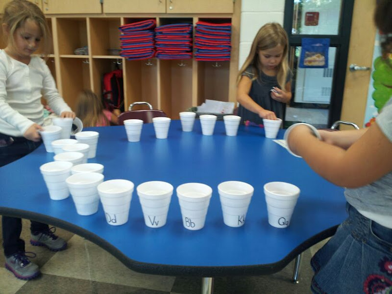 Mr. Kefgen's 1st Grade Class: Pan Balance, Sound Cups and Letter Stamps