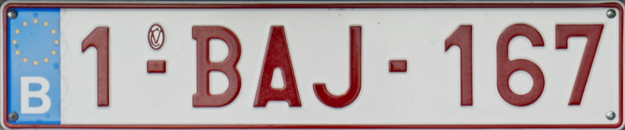 Belgian Licence Plates: Pictures of numbers from 001 to 999