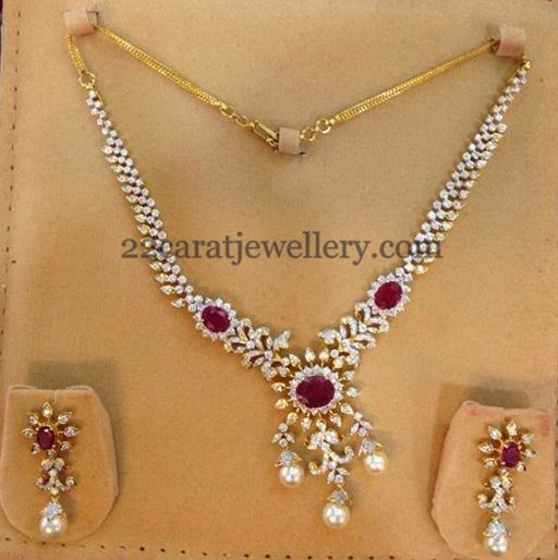 Diamond Set in Simple Style - Jewellery Designs
