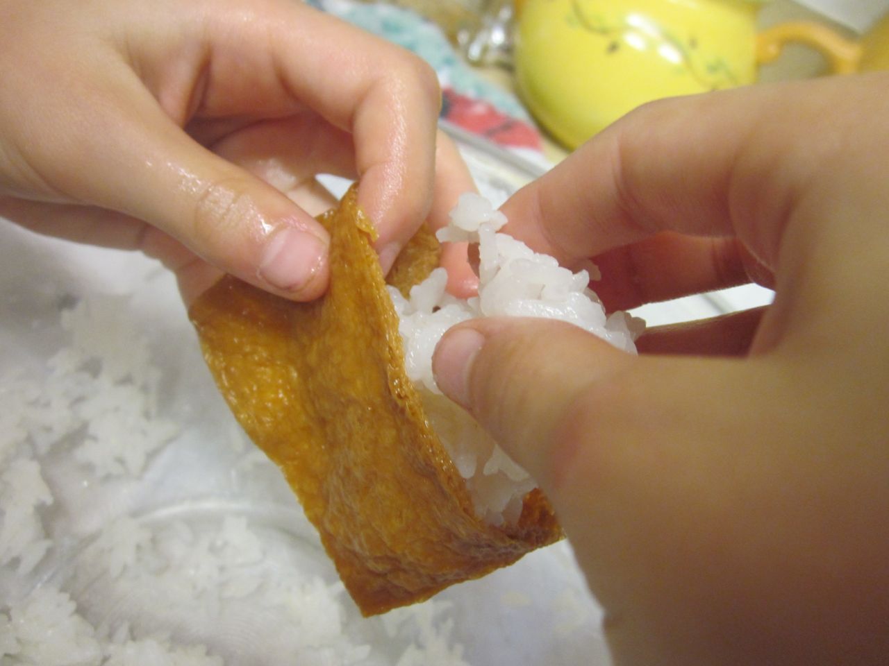 Chez Vorax -- Experiments in cooking: Make Sushi Party -- Rice pockets
