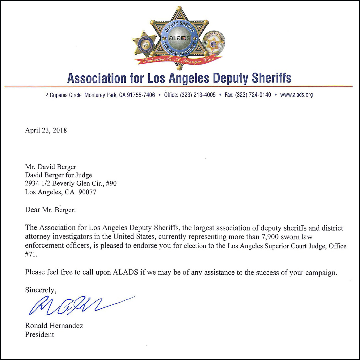 David Berger for Judge