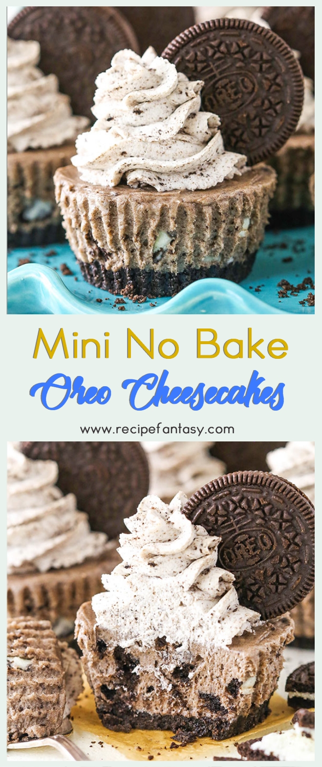 Mini No Bake Oreo Cheesecakes - Onionringandthings