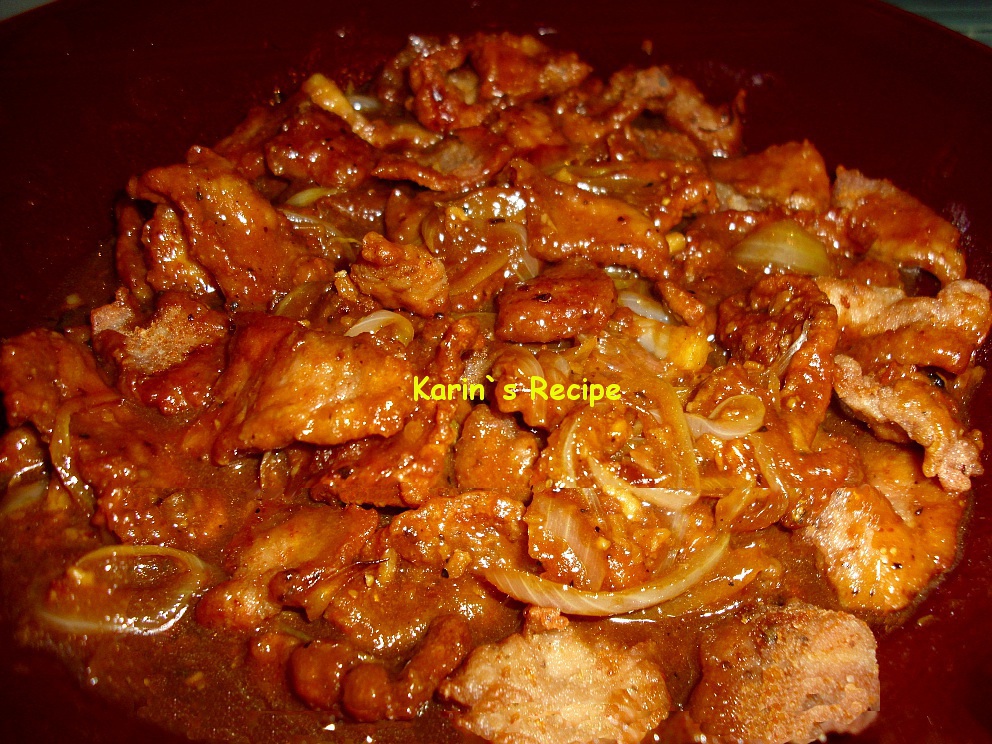 Karin's Recipe: Daging Goreng Tepung Saus Bawang (Fried Meat with ...