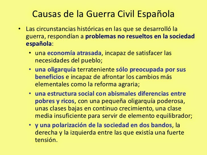 Memoria Histórica: Causas y telón de fondo de la Guerra Civil.