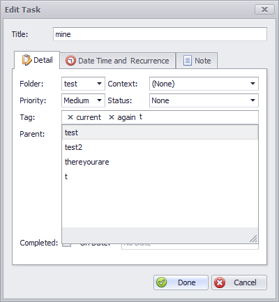 DesktopTodo: Token Editor for Tag