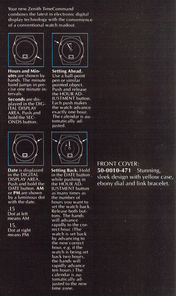 Relojes y más cosas....: ZENITH FUTUR TIME COMMAND, un ana-led de los 70...