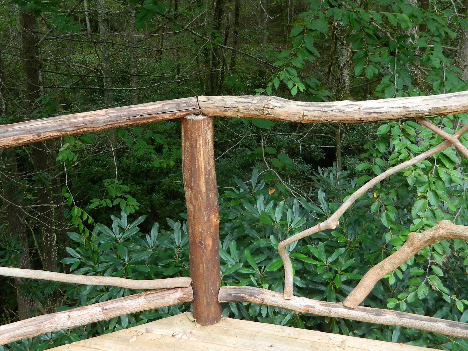 Lise's Log Cabin Life: Building Rustic Deck Railing...We're Getting There