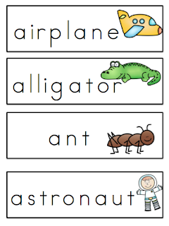 Alphabet Beginning Letter Word Cards ~ Preschool Printables