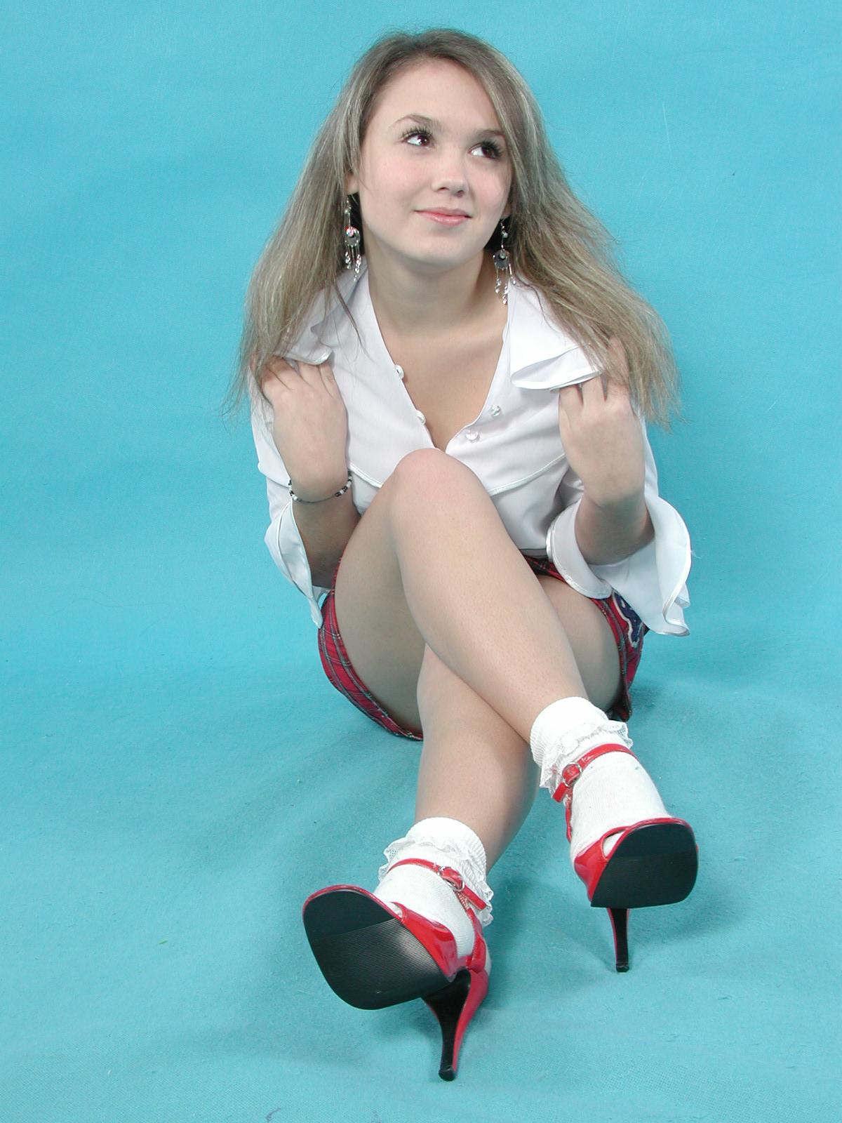 Socks Sandals Sexiest Girl Alisa In Frilly White Ankle Socks