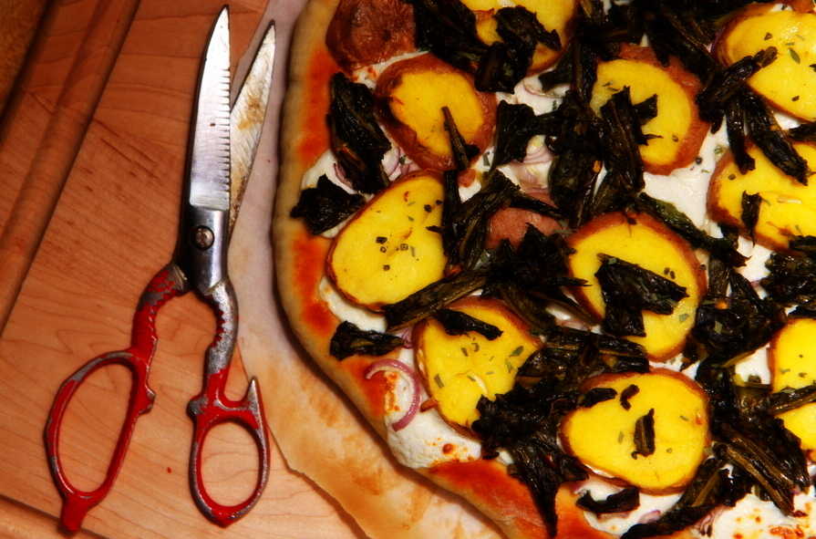 Pizza with Dock and Potatoes