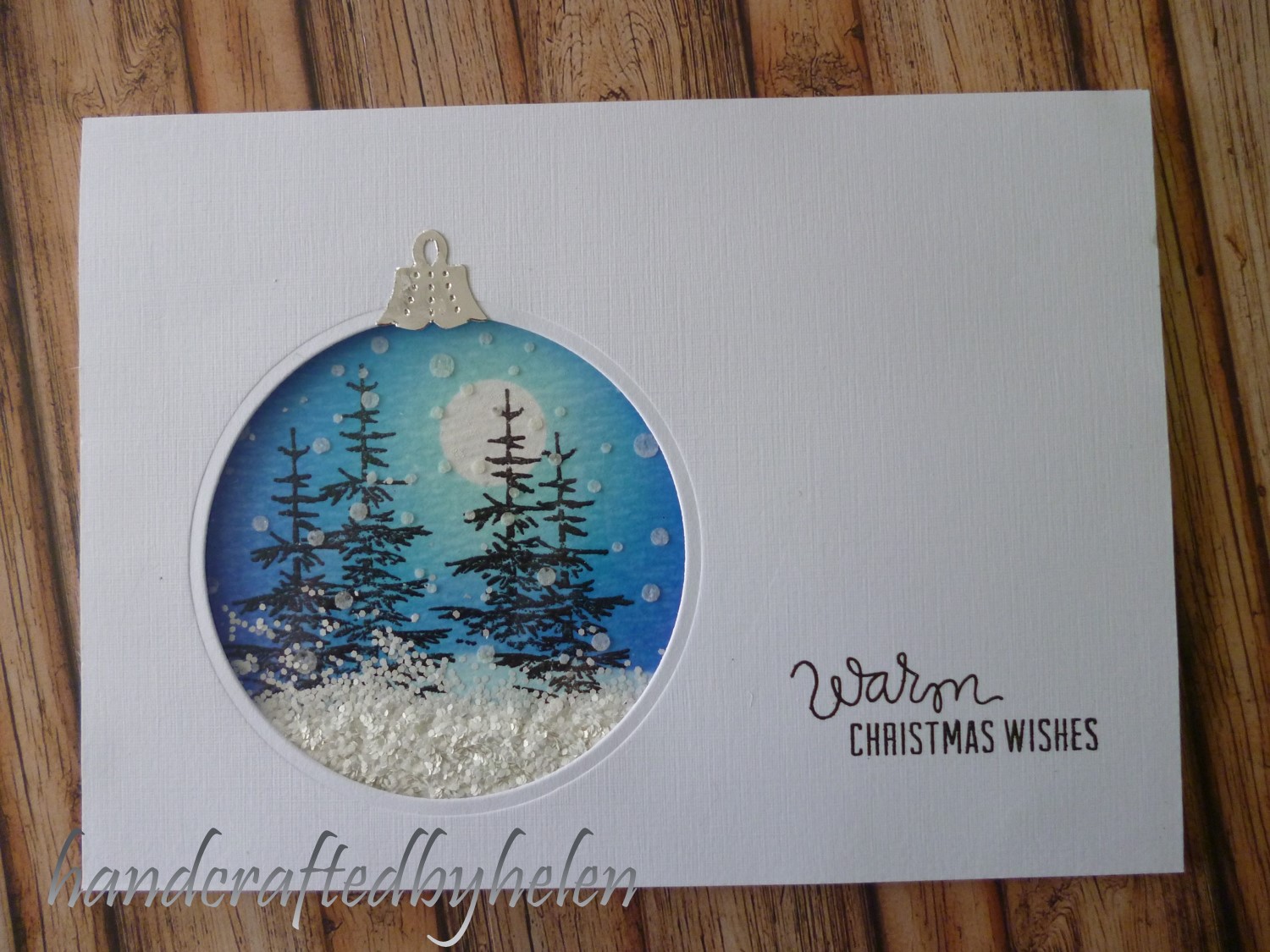 Handcrafted by Helen: Christmas Scene Bauble Card