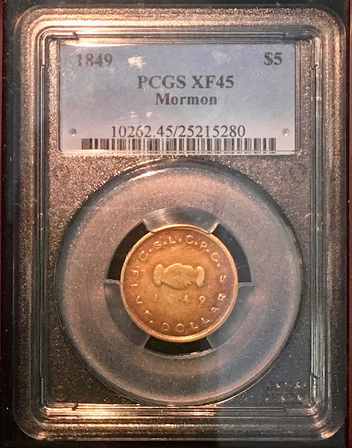 Tim in English: 1849 $5.00 Mormon Gold Coin