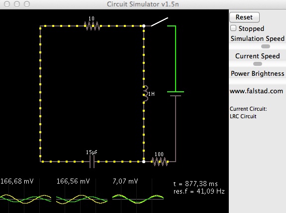 Ø - Acadêmico: Falstad Circuit Simulator