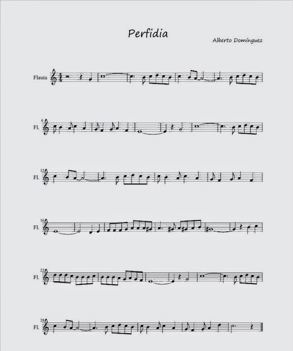 Alberto Domínguez - Perfidia | Partituras para Flauta