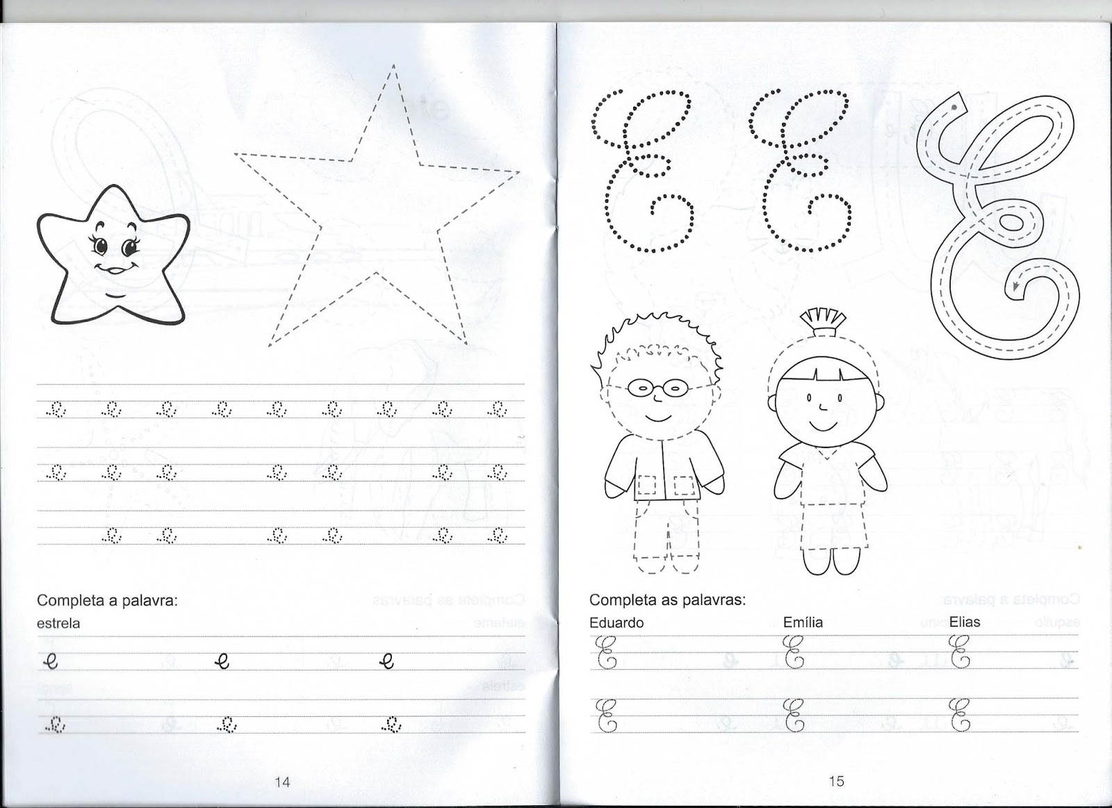 Aprende Brincando: CALIGRAFIA - Letra E manuscrita