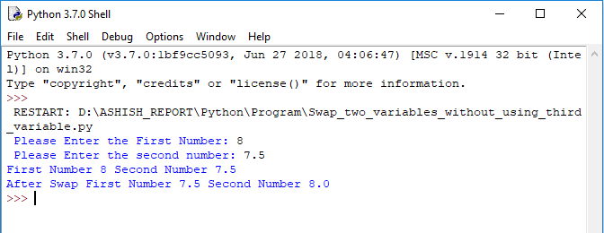 ASHISH SRIVASTAVA: Swap two variables without using third variable in ... ASHISH SRIVASTAVA: Swap two variables without using third variable in ...