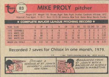 Baseball Cards Come to Life!: 1981 Topps Mike Proly