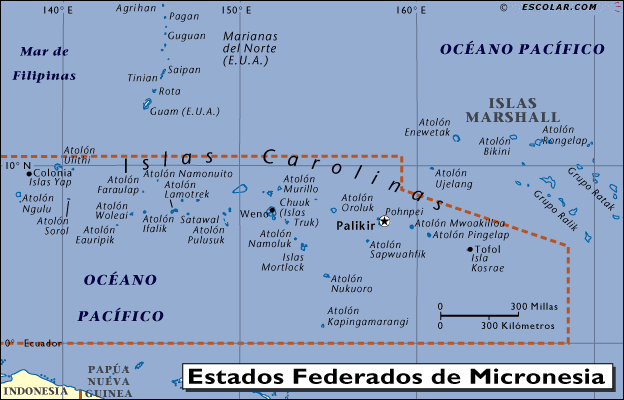 LAMINAS PARA COLOREAR - COLORING PAGES: Mapa y Bandera de Micronesia ...