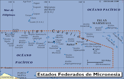 LAMINAS PARA COLOREAR - COLORING PAGES: Mapa y Bandera de Micronesia ...