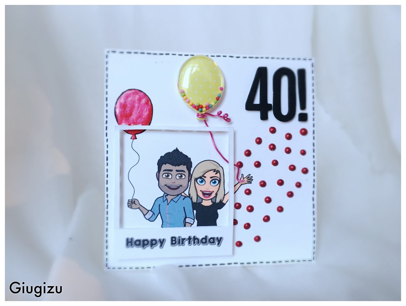 Fake polaroid + custom bitmoji birthday card - biglietto di compleanno ...