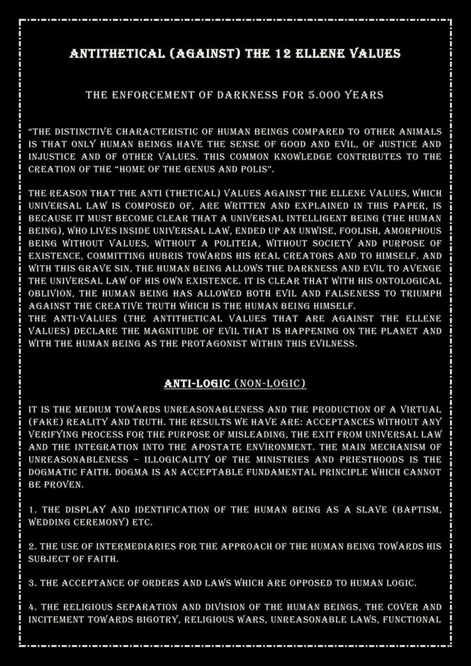 FIND THE DIFFERENCE BETWEEN THE 12 VALUES AND THE 12 ANTI-VALUES OF THE ...