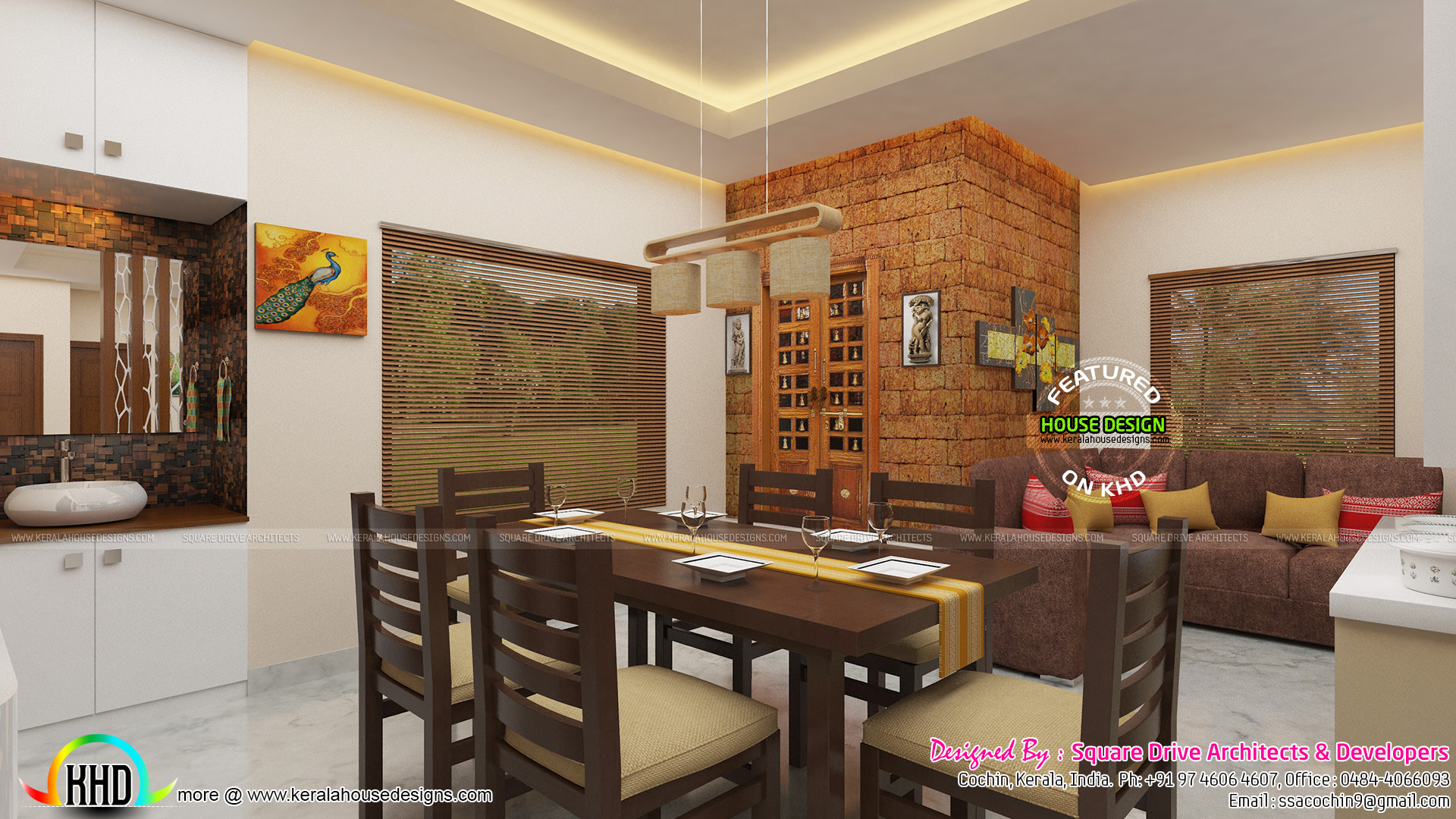 Awesome interior of dining area - Kerala home design and floor plans